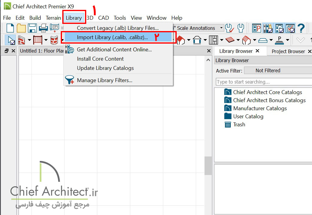 آموزش اضافه کردن آبجکت به کتابخانه چیف | Chief Architect